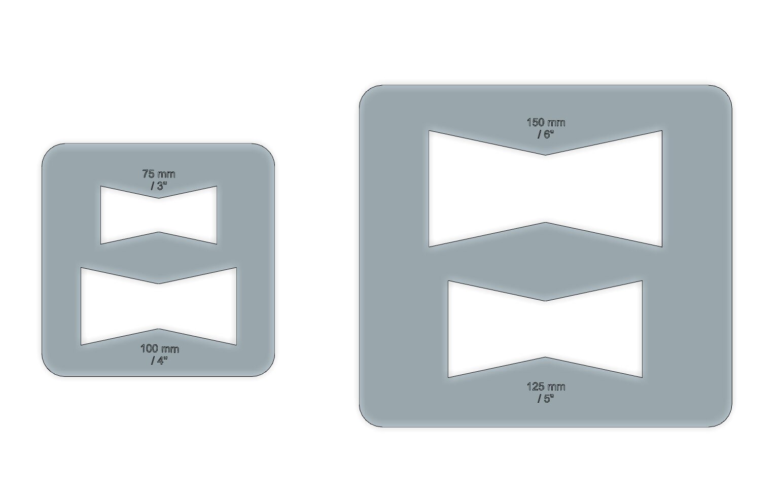 Bow Tie Joint Router Jig Templates - 4 Sizes - DXF & Lightburn Files ...