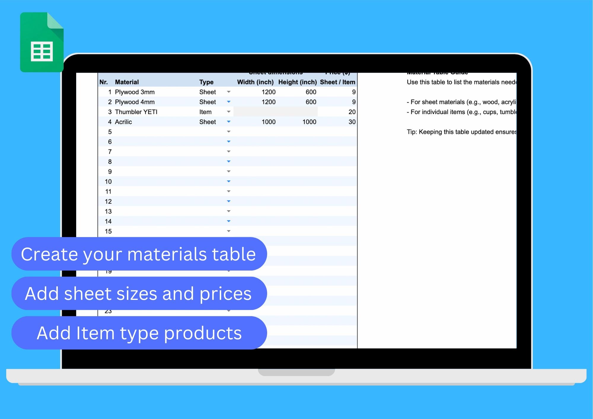 Laser Cutting & Engraving Cost Calculator – Google Sheets Template - Etsy