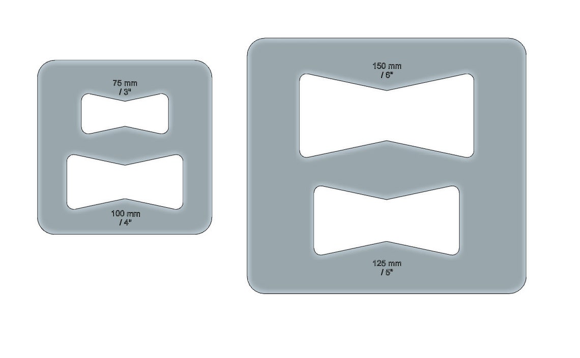 Bow Tie Joint Router Jig Templates - 4 Sizes - DXF & Lightburn Files ...