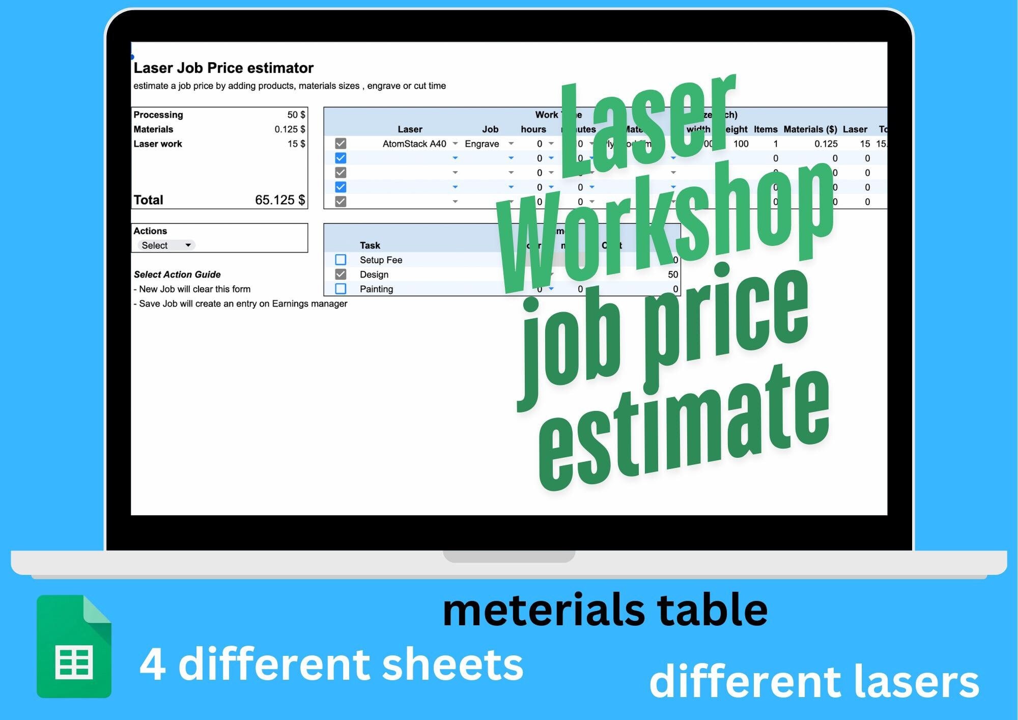 Laser Cutting & Engraving Cost Calculator – Google Sheets Template - Etsy