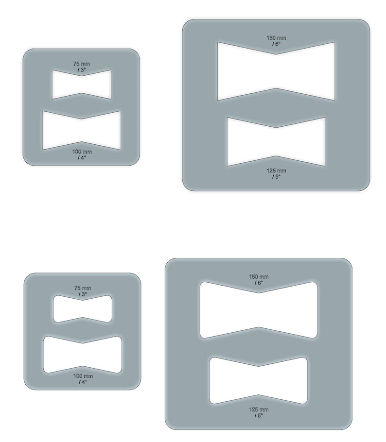 Bow Tie Joint Router Jig Templates - 4 Sizes - DXF & Lightburn Files ...