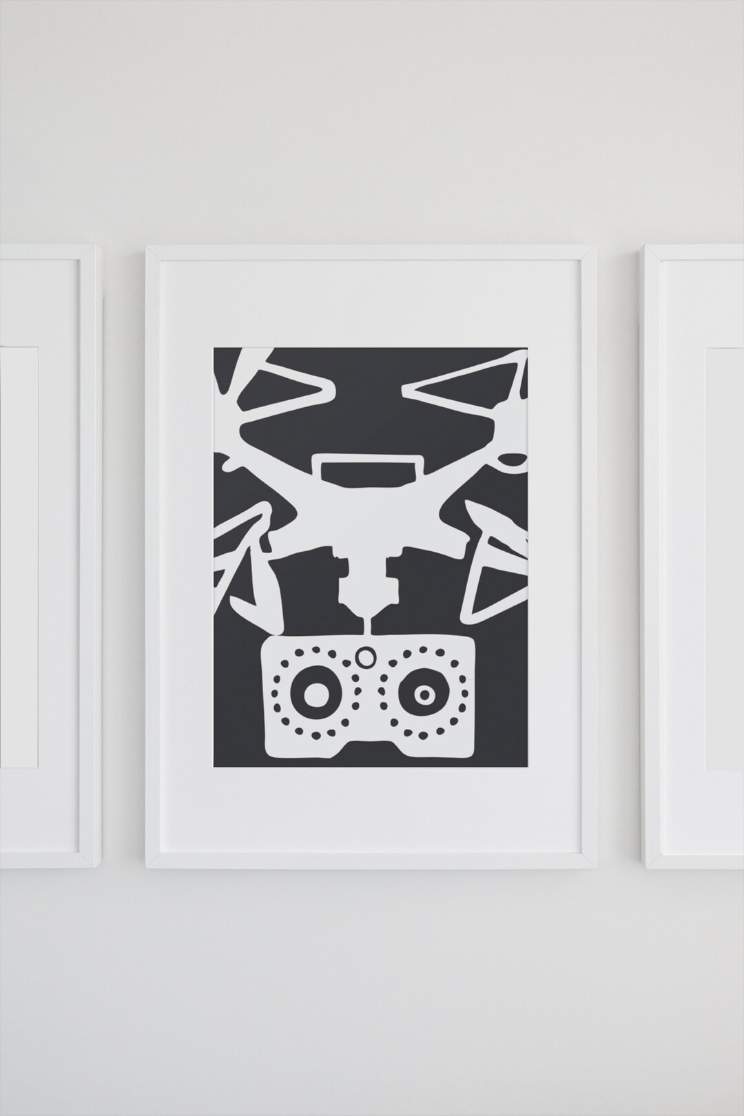 Black & White Drone Stencil Wall Art Print Modern Home Decor - Etsy
