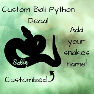 Personalized Ball Python Vinyl Decal, Pet Name Tag, Custom Snake ...