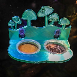 Gecko Feeding Ledge, Elevated Food Bowls, Reptile Food Ledge, Mushroom ...