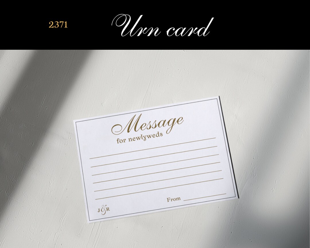 2371 Urn Card Wedding Template, DIY, Chic, Simple, Elegant, Golden ...