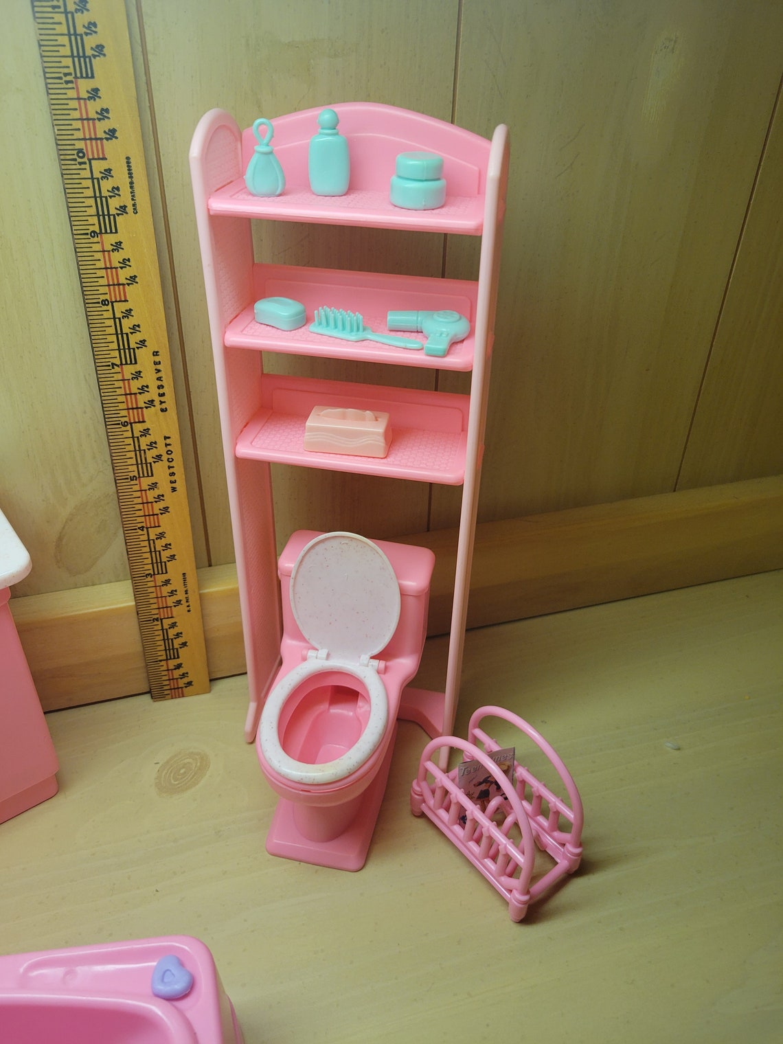 Vintage 1993 Mattel Barbie 'bathroom Playset' Complete Set - Etsy