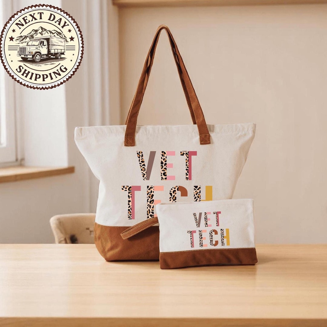 Vet Tech Canvas Tote Bag: Animal Lover Gift, Veterinarian Tote Bag ...