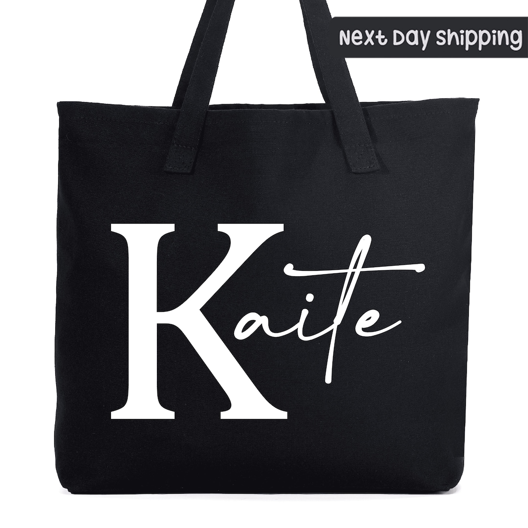 Custom Name and Letter Tote Bag, Customized Name Gift for Her ...