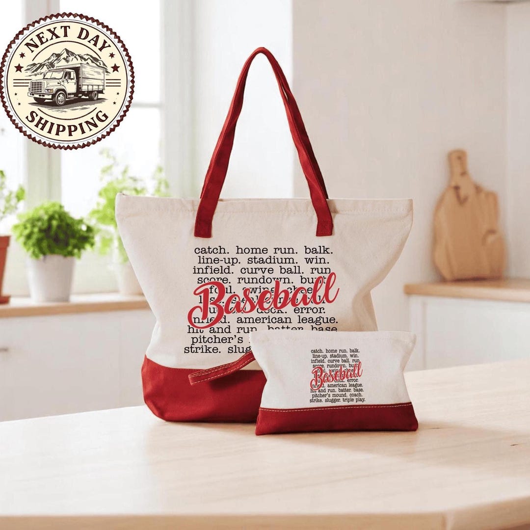 Baseball Trendy Tote Bag, Canvas Bag for Baseball Lover, Baseball Mom ...