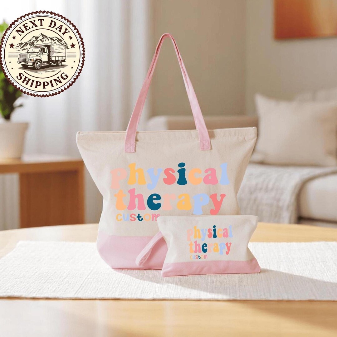 Custom Physical Therapy Tote Bag, Physical Therapist Gift, Cute PT Grad ...