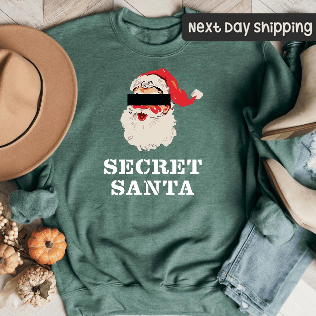 Secret Santa Retro Christmas Sweatshirt, Christmas Santa Sweatshirt ...