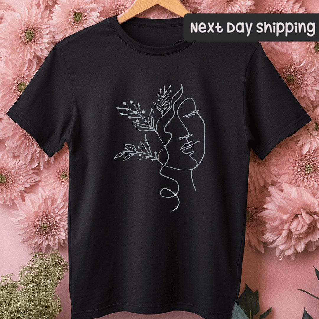 One Line Art Woman Face Shirt, Woman Line Drawing Shirt, Line Art Shirt ...