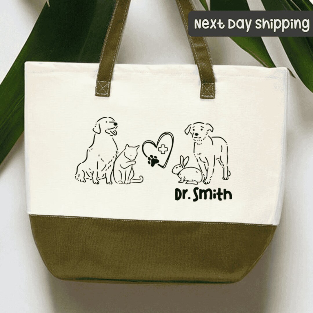 Custom Veterinary Tote Bag, Custom Vet Bag, Gift for Vet, Gift for Dog ...