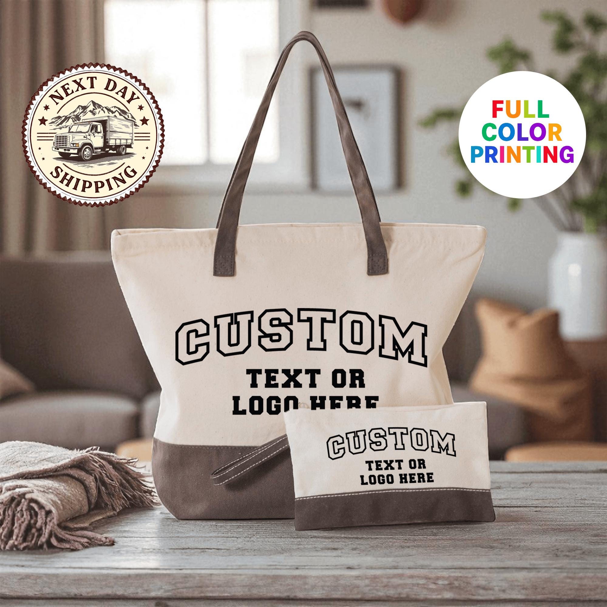 Custom Logo Canvas Tote Bag: Personalized Text Bulk Totes, Your Design ...
