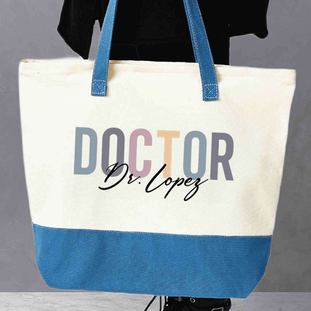 Custom Doctor Canvas Tote Bag, Doctor Gift, Med School Graduation Gift ...