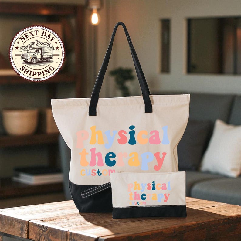 Custom Physical Therapy Tote Bag, Physical Therapist Gift, Cute PT Grad ...