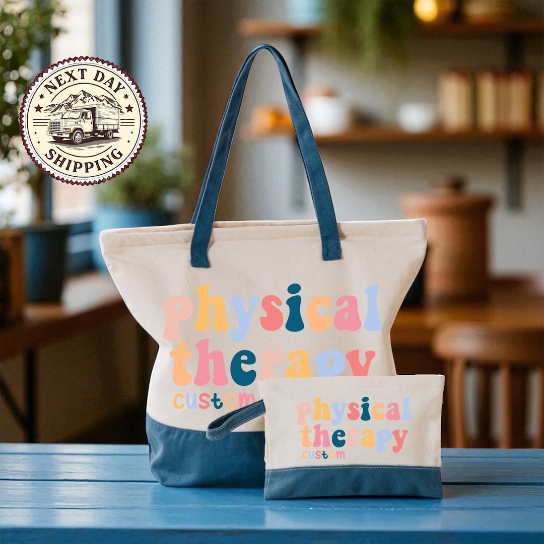 Custom Physical Therapy Tote Bag, Physical Therapist Gift, Cute PT Grad ...