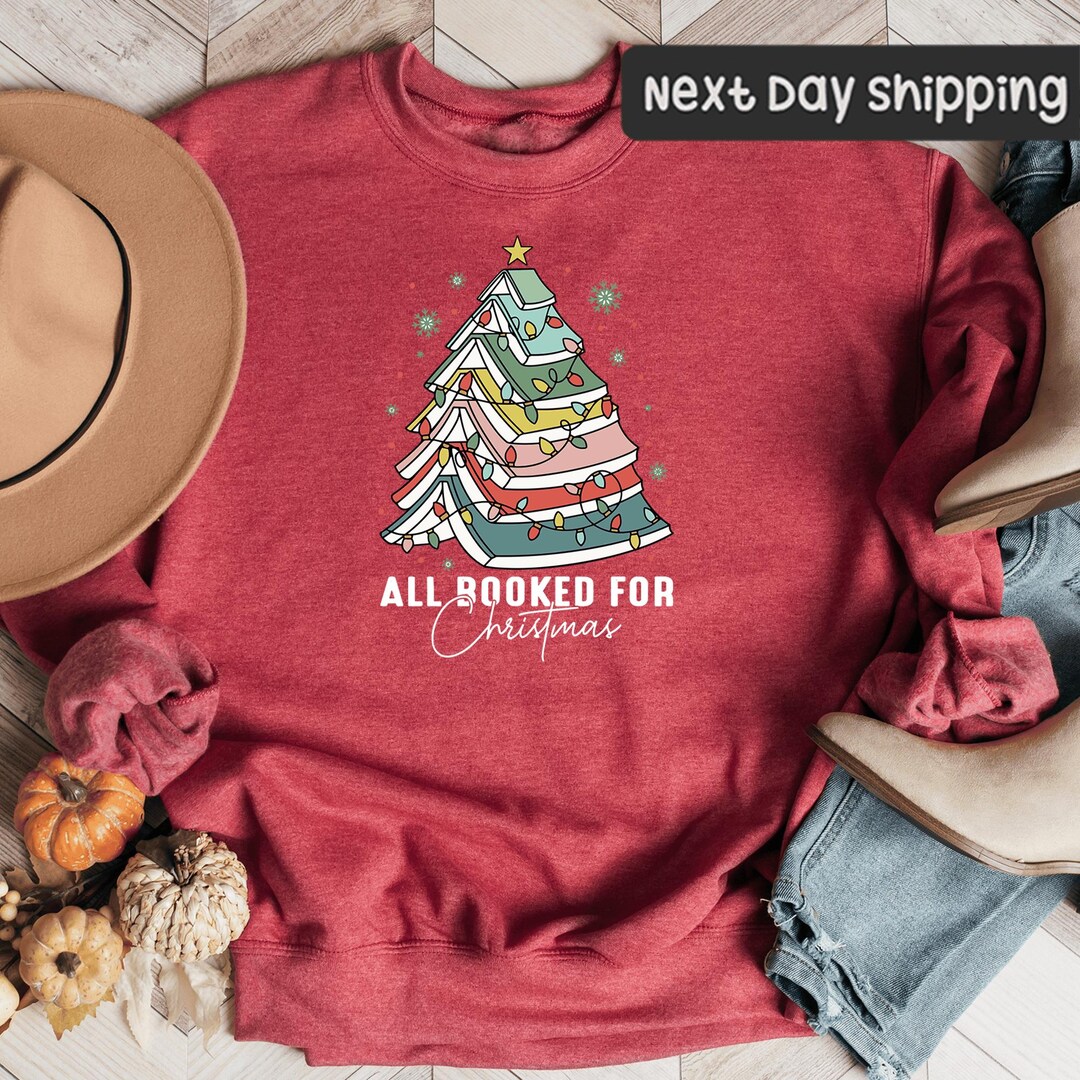 Christmas Book Tree Sweatshirt, Book Lovers Christmas Sweatshirt, All ...