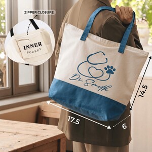 Veterinary Canvas Tote Bag, Personalized Vet Tote Bag, Purramedic, Gift ...