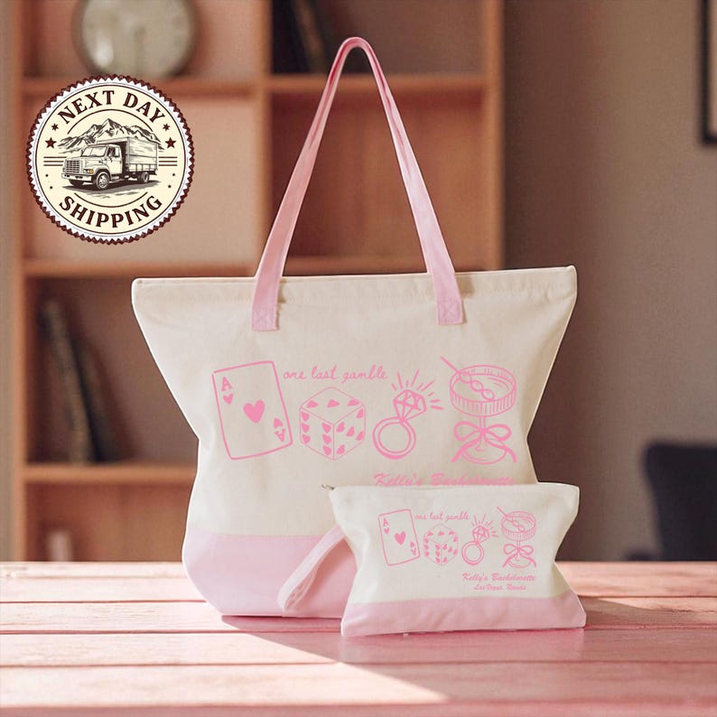 Custom Vegas Bachelorette Tote, One Last Gamble Nevada Bag, Las Vegas ...