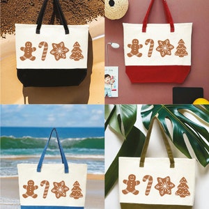 Gingerbread Cookies Tote Bag, Baking Canvas Bag, Festive Gift ...