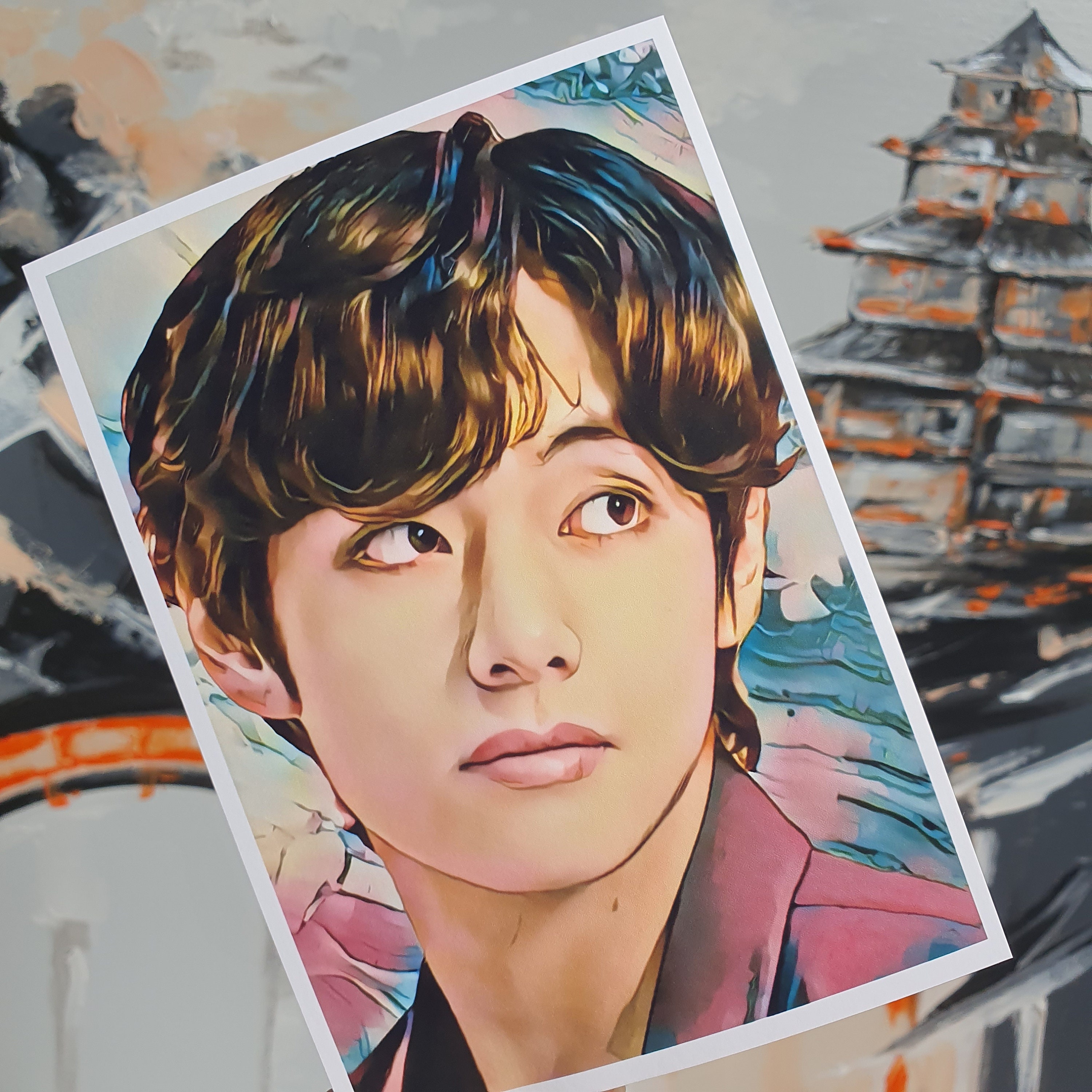 Kim Taehyung BTS V Fanart digital drawing print card - Etsy Portugal
