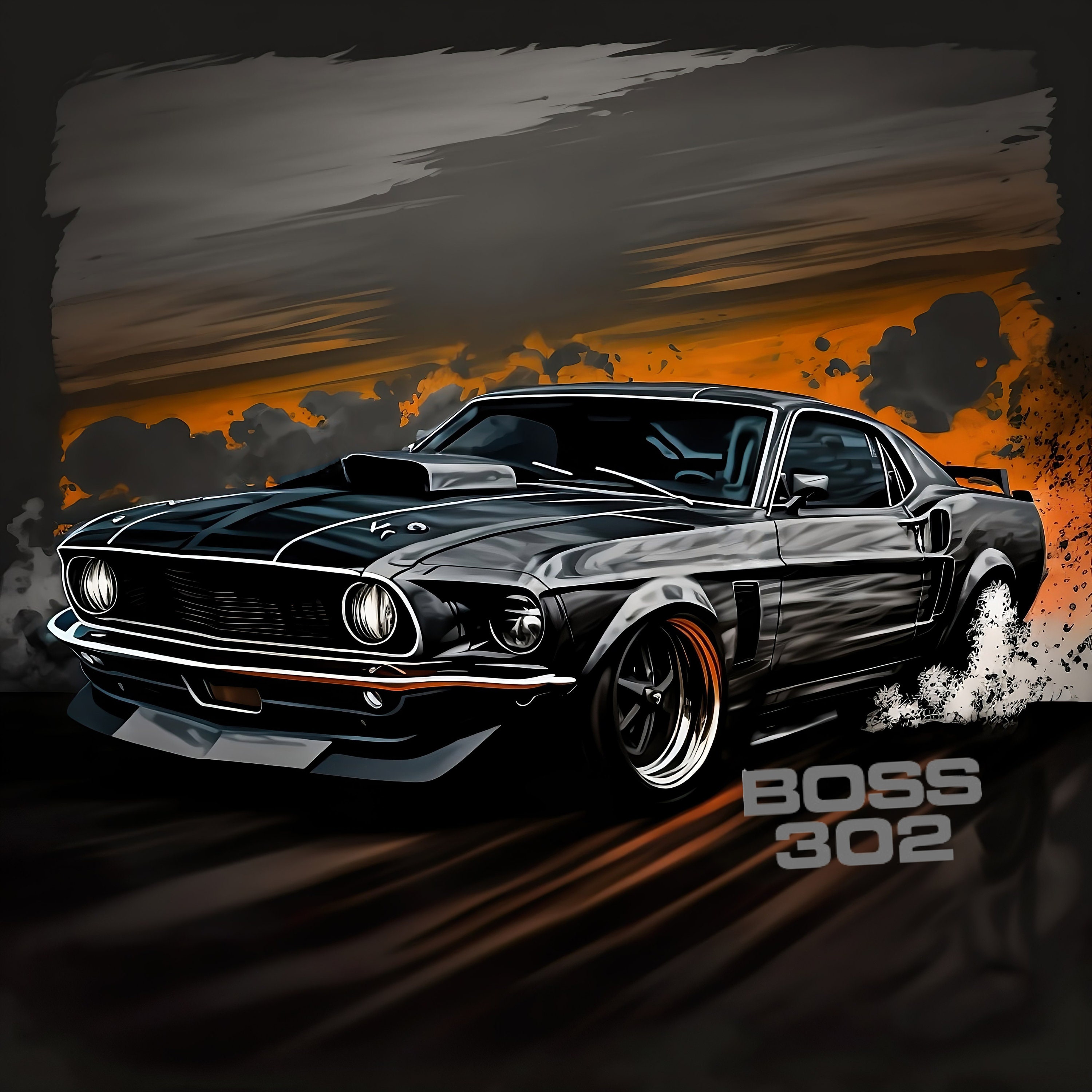 Ford Mustang Anime Prints Wall Art for Kids Boys Room, JDM Car, Japan ...
