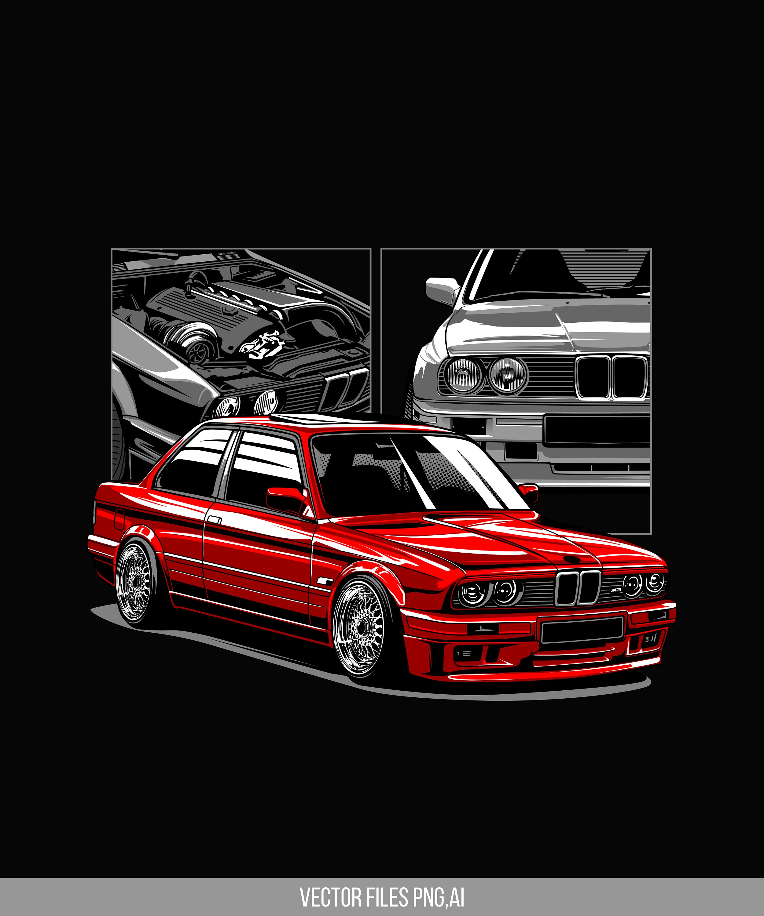 BMW E30 M3 German Legend Graphic Instant Download PNG, AI for T-shirts ...