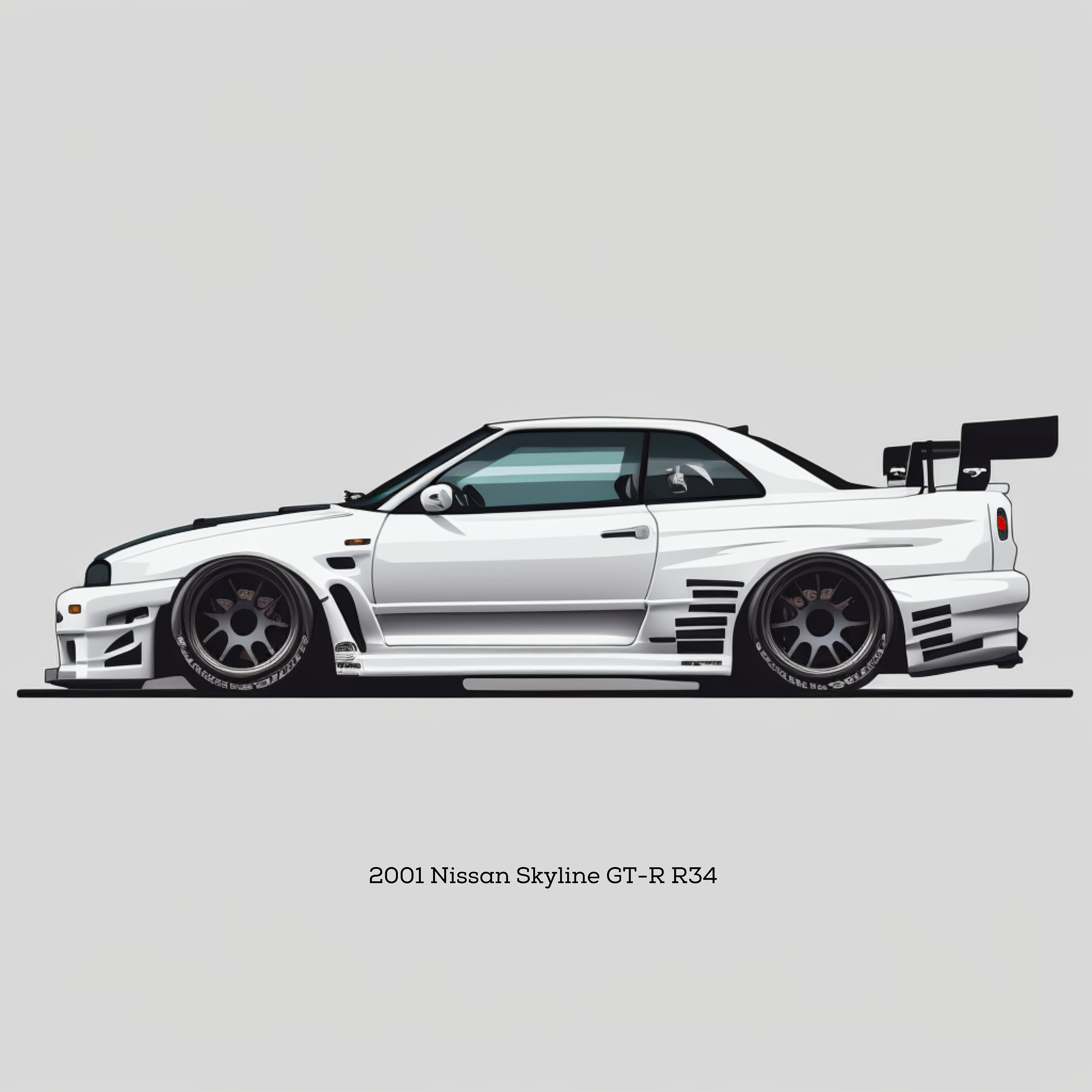Nissan Skyline GTR R34 Vector Prints Wall Art for Kids Boys - Etsy