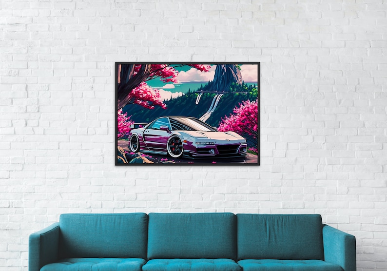 Honda NSX Anime Style Car Posters Illustration Prints Wall Art - Etsy