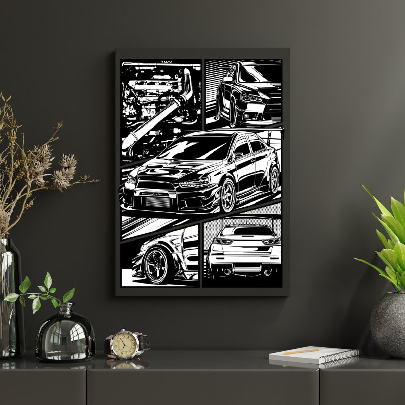 Mitsubishi EVO X Digital Download Posters Illustration Prints Wall Art ...