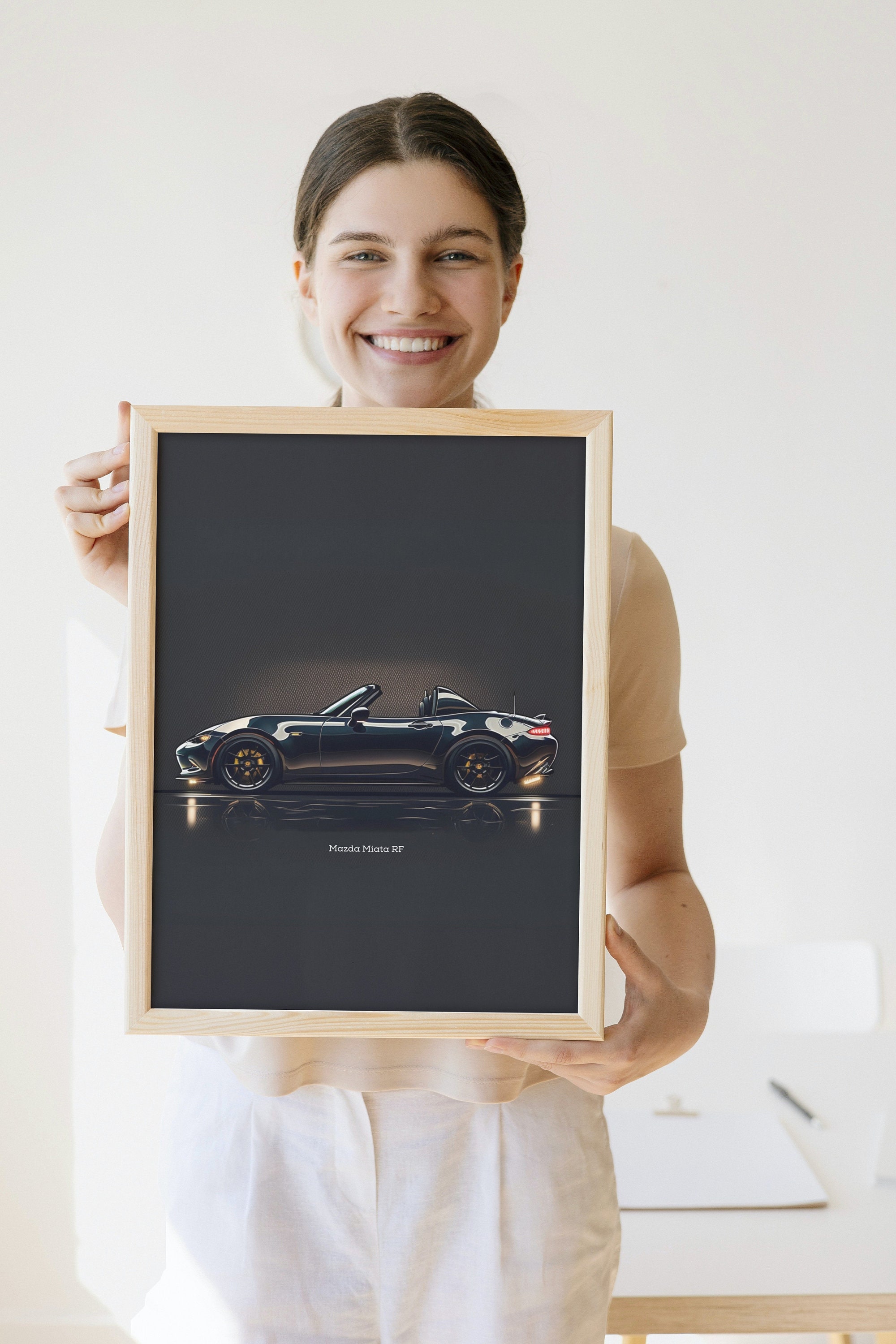 4 in 1 Mazda Miata MX5 RF Vector Prints Wall Art for Kids Boys Room ...