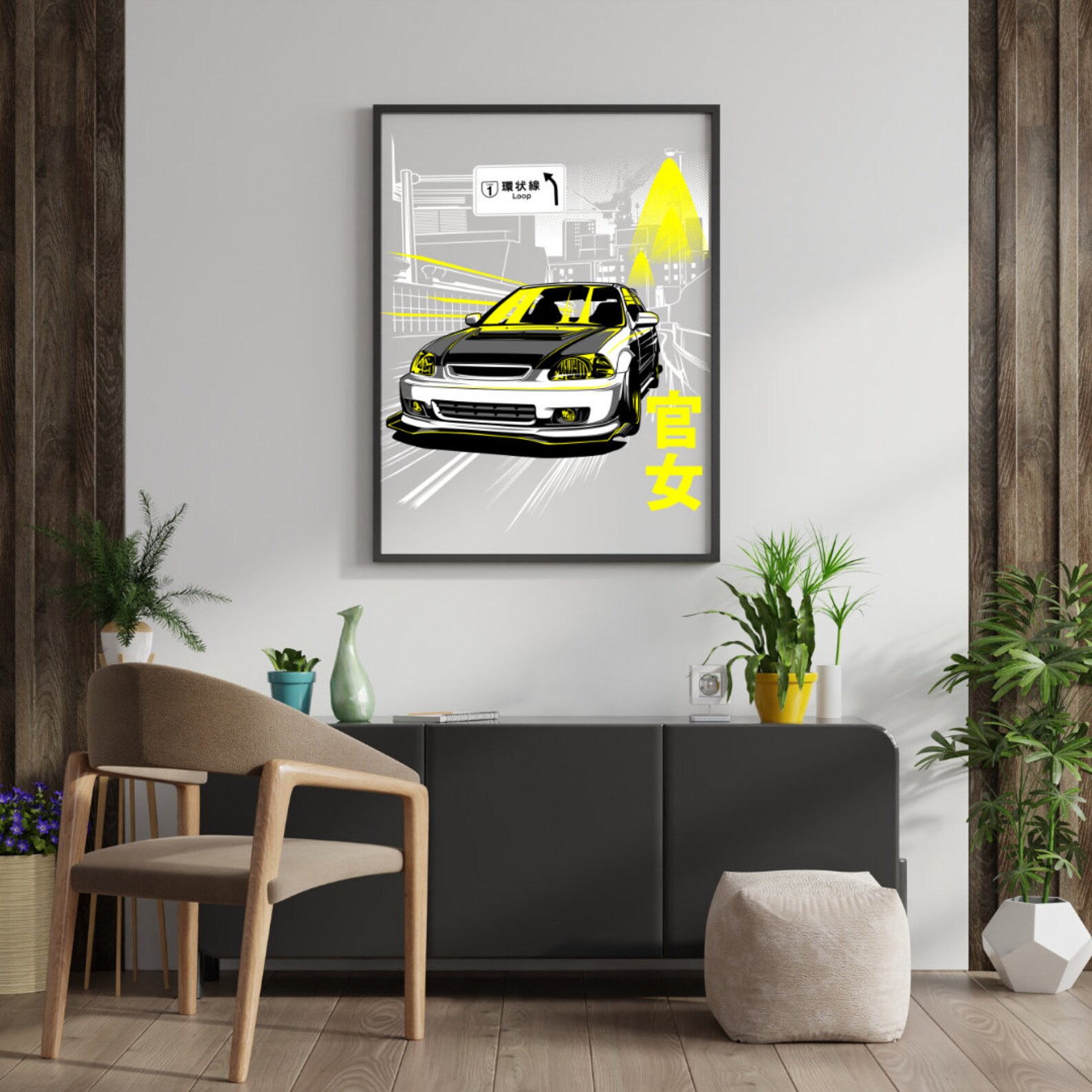 Honda Civic EK9 Digital Download Posters Illustration Prints Wall Art ...