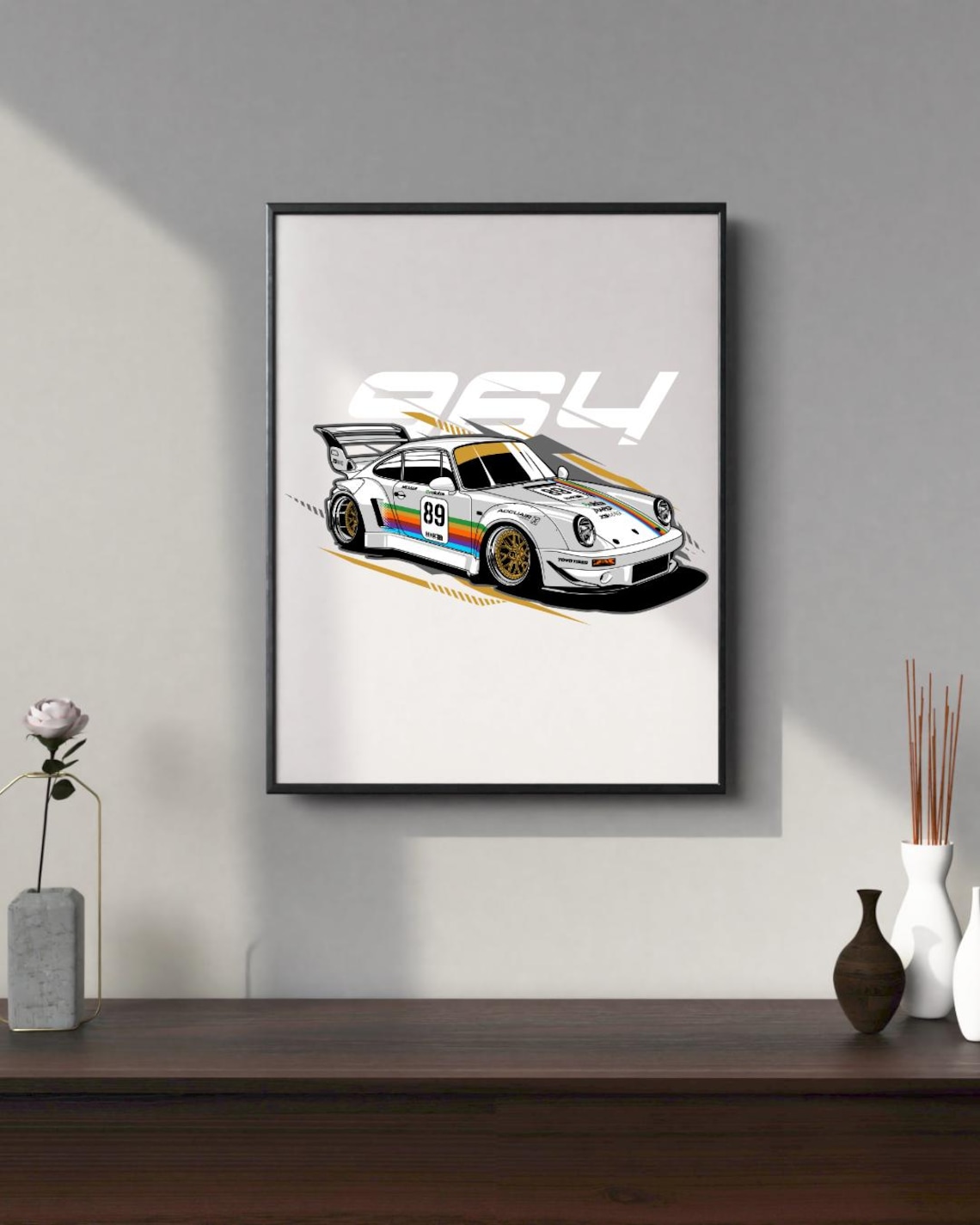 Porsche 964 911 GT3 GT4 German Legend Graphic Instant Download PNG, AI ...