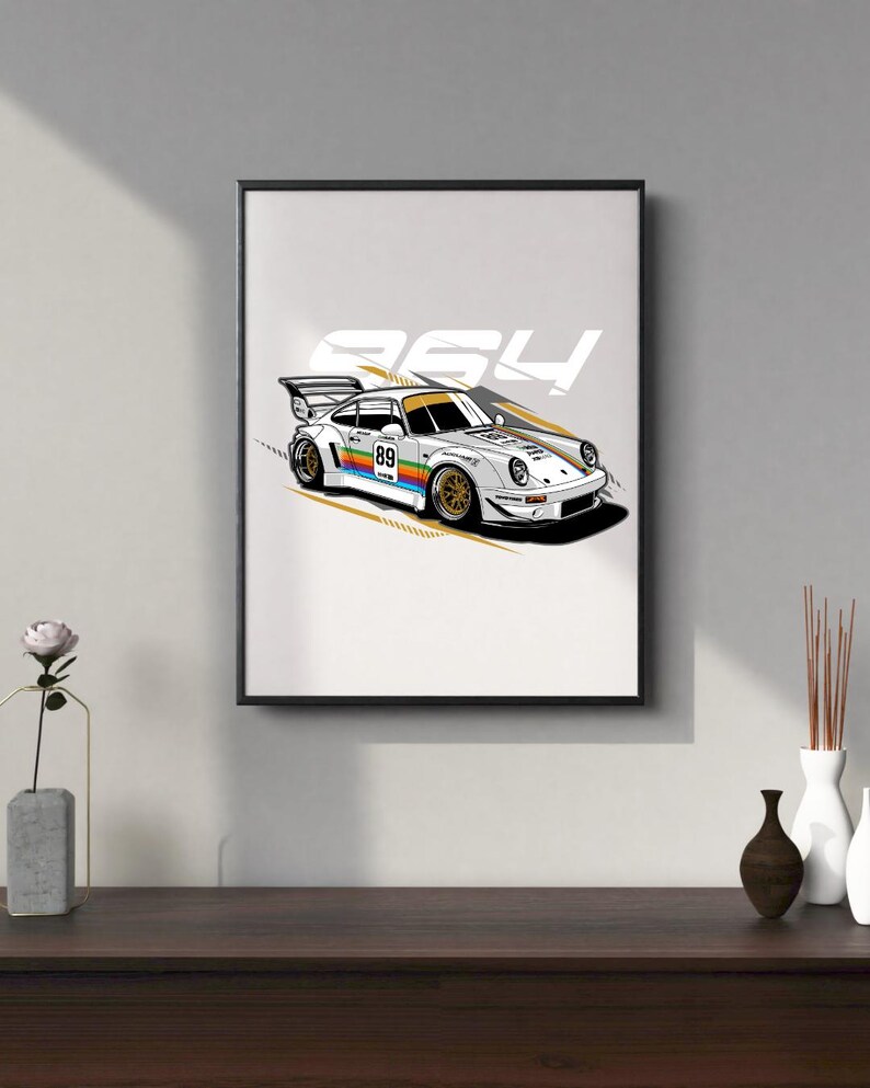 Porsche 964 911 GT3 GT4 German Legend Graphic Instant Download PNG, AI ...