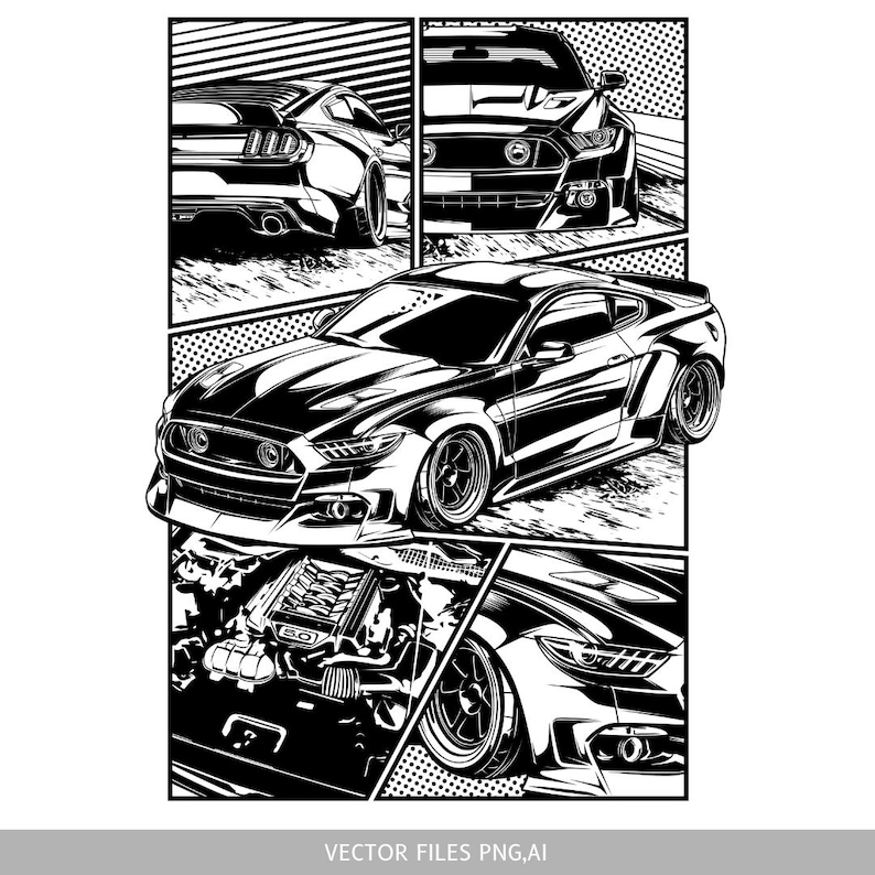 Ford Mustang GT Poster Printable Poster Canvas High Quality Digital ...