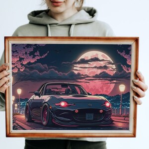 Mazda Miata MX5 Anime Prints Wall Art for Kids Boys Room, JDM Car ...