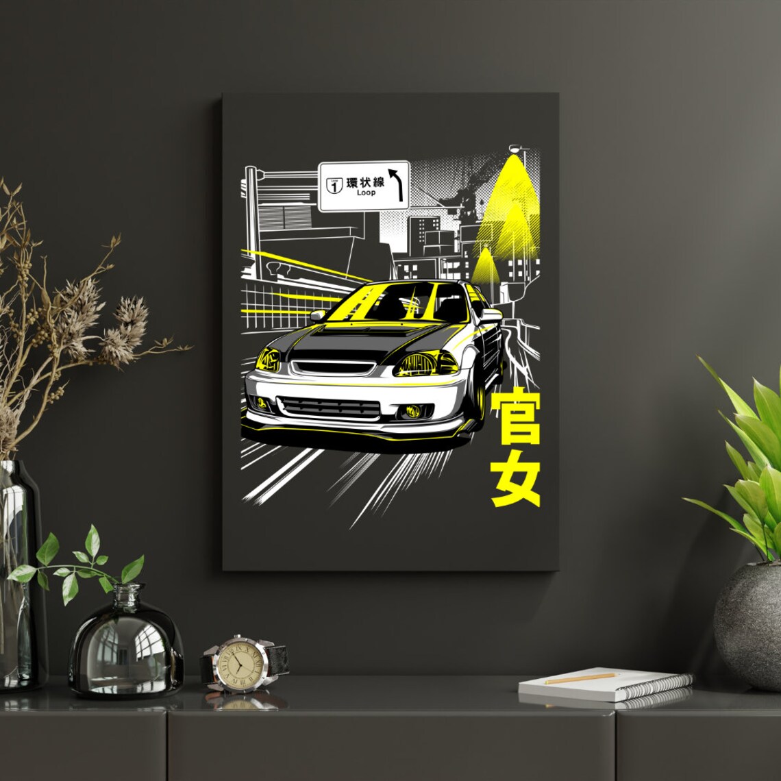 Honda Civic EK9 Digital Download Posters Illustration Prints Wall Art ...