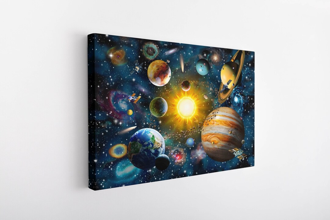 Amazing Solar System Outer Space Canvas Wall Art Design Poster Print ...