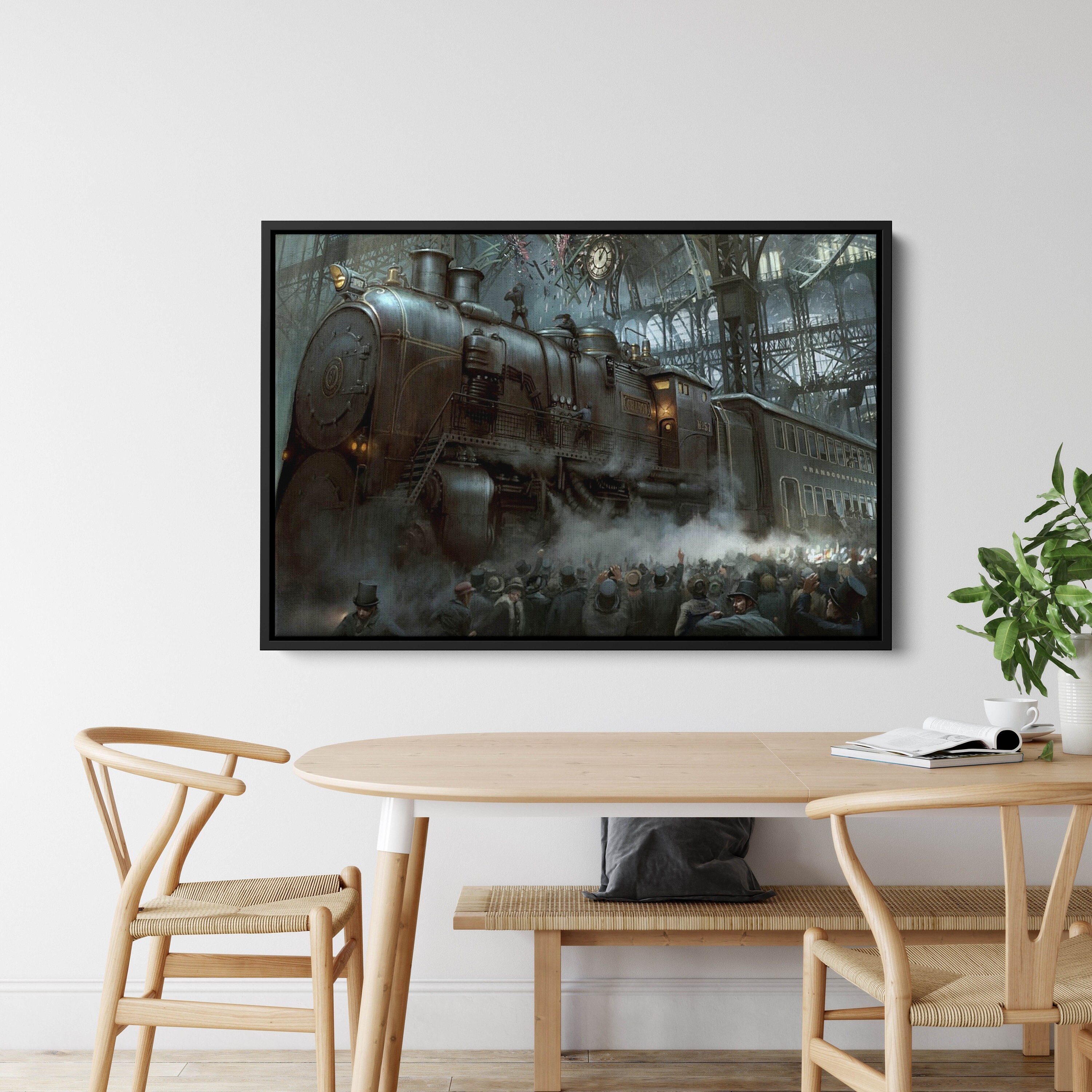 Steam Punk Train Decor Art Mechanism Engineering Artwork Clock Wall Art ...