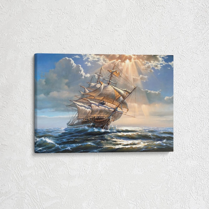 Ship Canvas, Ship Canvas Wall Art, Sea Canvas Wall Art, Framed Canvas ...