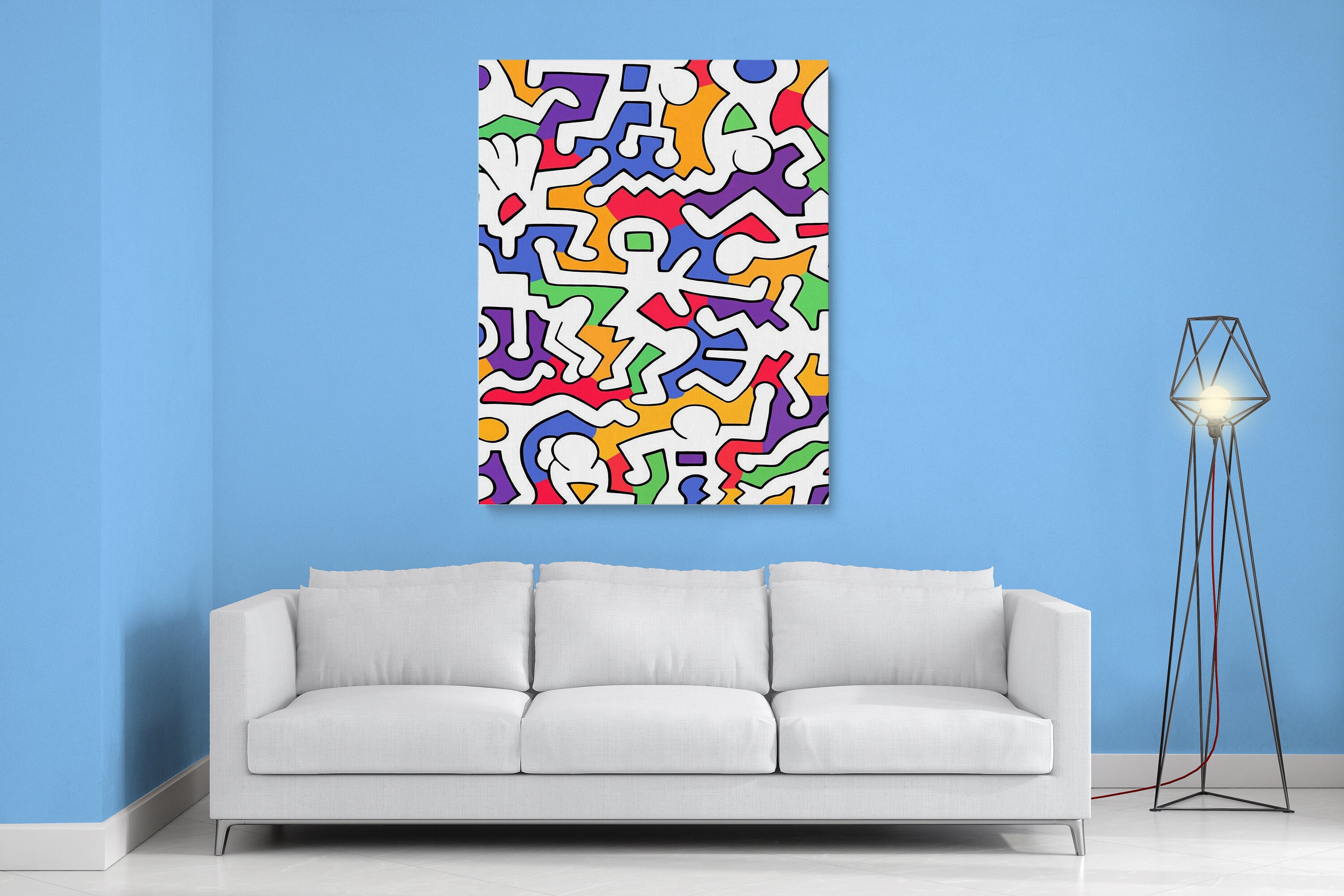 Mural de lienzo de Keith Haring obras de Keith Haring arte - Etsy México
