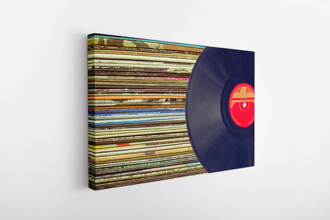 Vinyl Record Wall Art Music Decor Vintage Vinyl Covers Canvas Print ...
