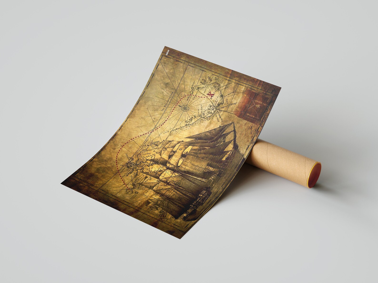 Old Pirates Poster, Treasure Map Canvas, Vintage Pirate Decor, Pirates ...