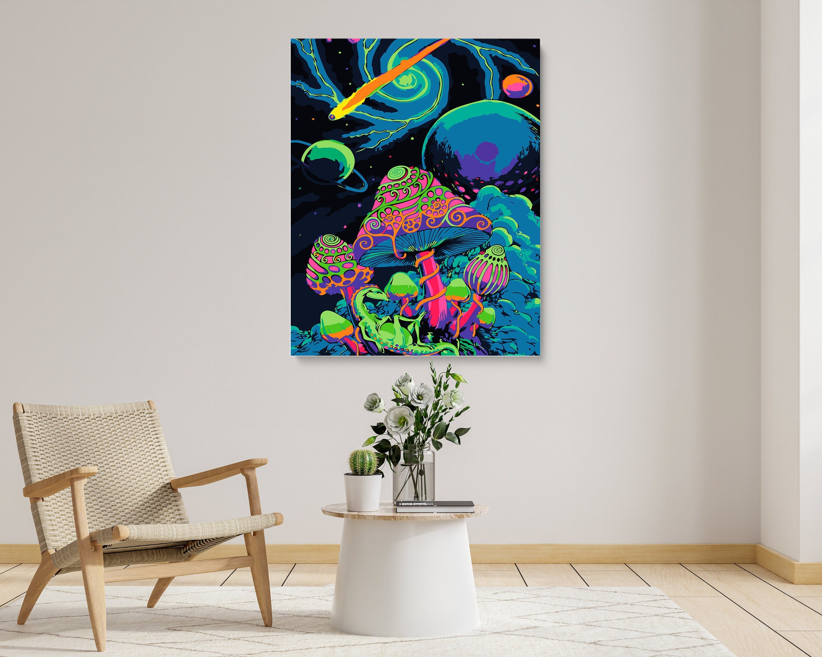 Mushroom Trippy Psychedelic Canvas Music Canvas Wall Art - Etsy