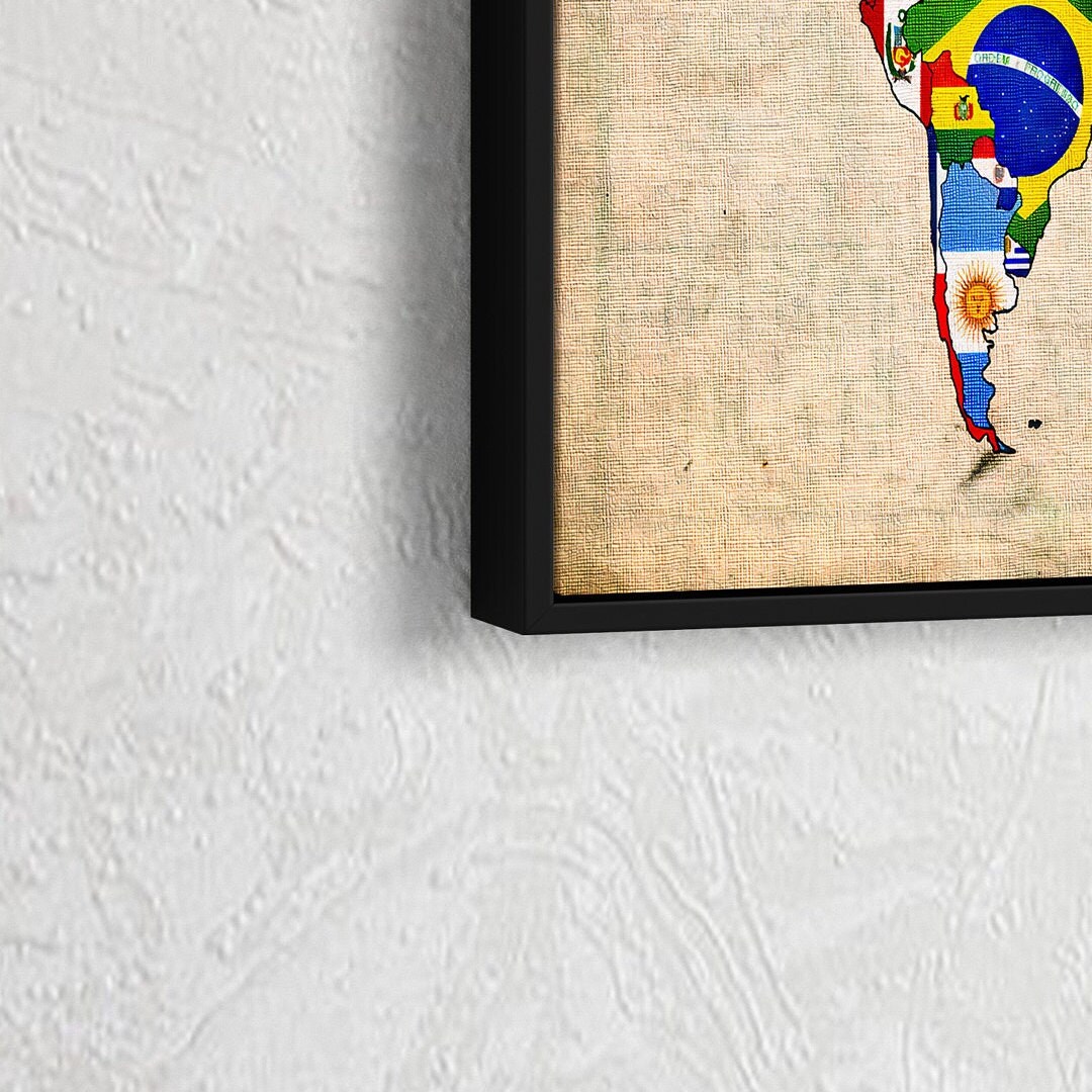 World Map and Flags, World Map Canvas Wall Art, Luxery Canvas Wall Art ...