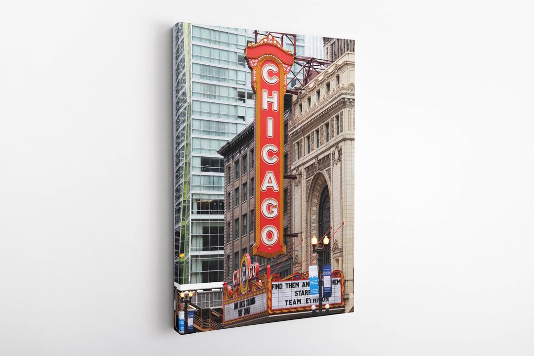 Chicago Print, VERTICAL Chicago Theater Wall Art, Black and White ...