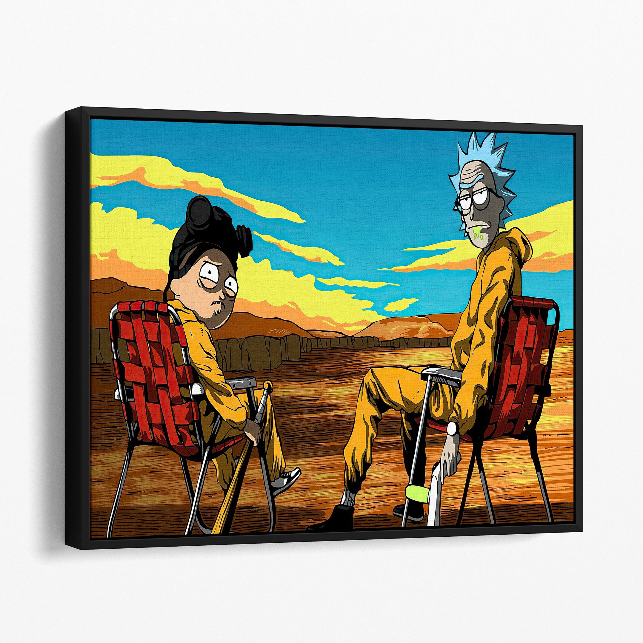 Rick and Morty Breaking Bad, Rick & Morty Wall Art, Cartoon Canvas Wall ...