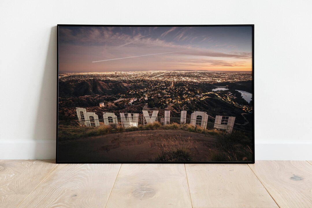 Hollywood Sign Poster, Los Angeles Sunset, LA, United States, High ...