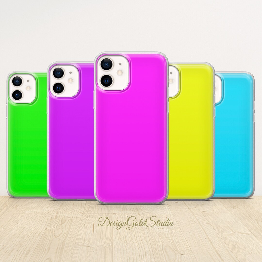 Yellow Color Phone Case Fluorescent Cover for iPhone 15 14 Pro Max 13 ...